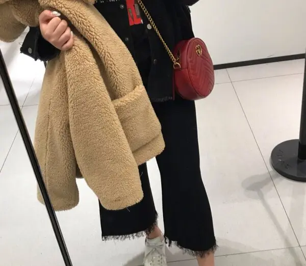 Gucci Gg Marmont Mini Leather Round Shoulder Bag