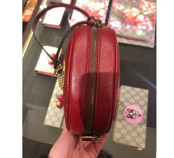 Gucci Gg Marmont Mini Leather Round Shoulder Bag
