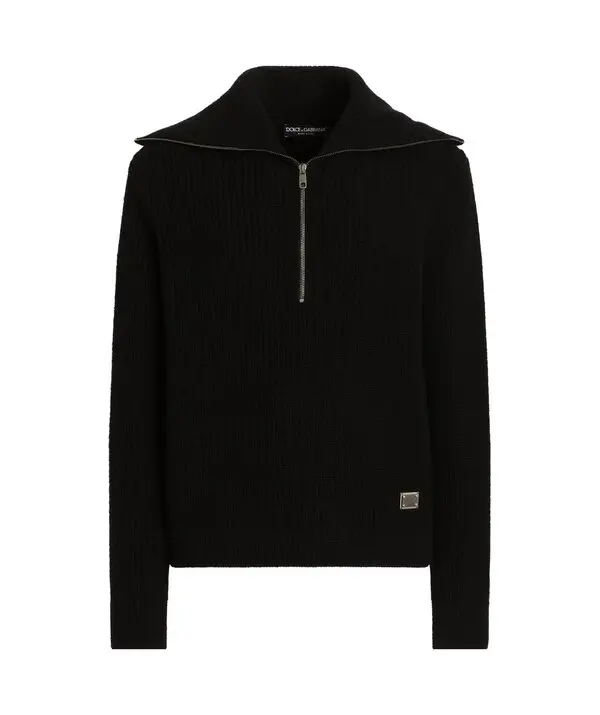 Dolce & Gabbana Half-zip Ribbed Cardigan