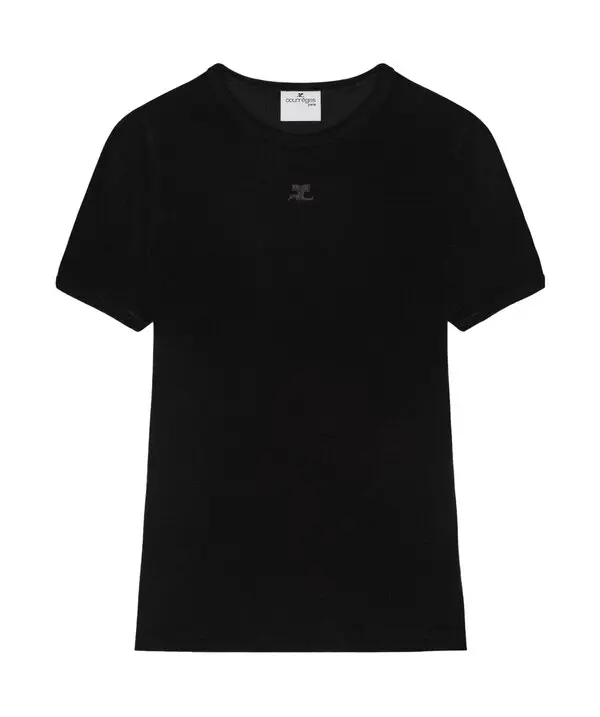 COURREGES Courrèges Short-sleeved Crewneck T-shirt - Black
