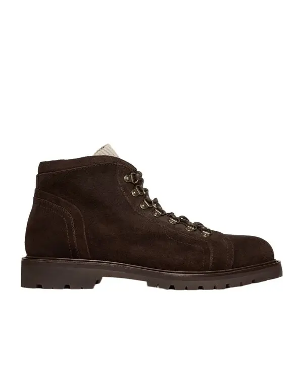 SCAROSSO Theodore Bootmocsued Suede Lace Up Boots - Black