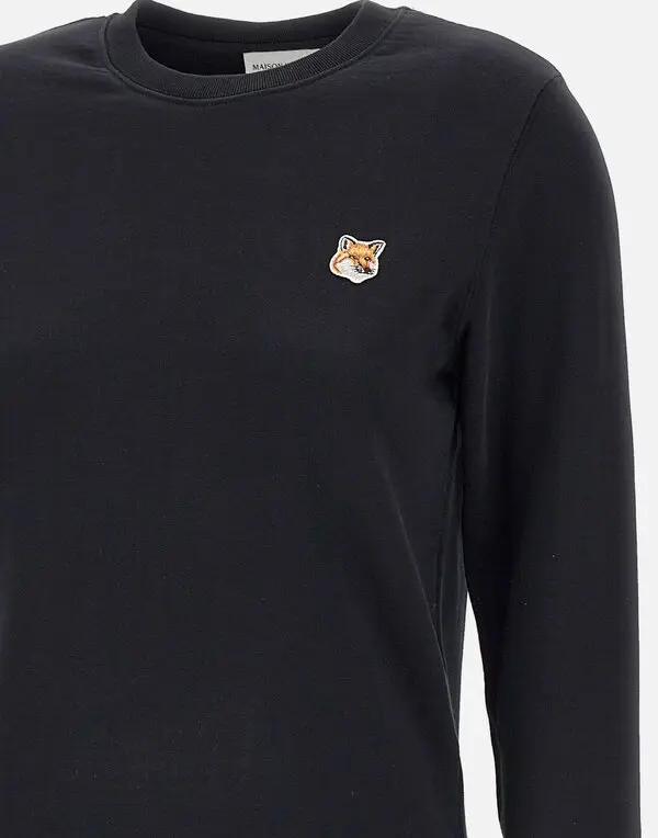 Maison Kitsuné Crewneck Sweatshirt With Fox Head Patch - Black