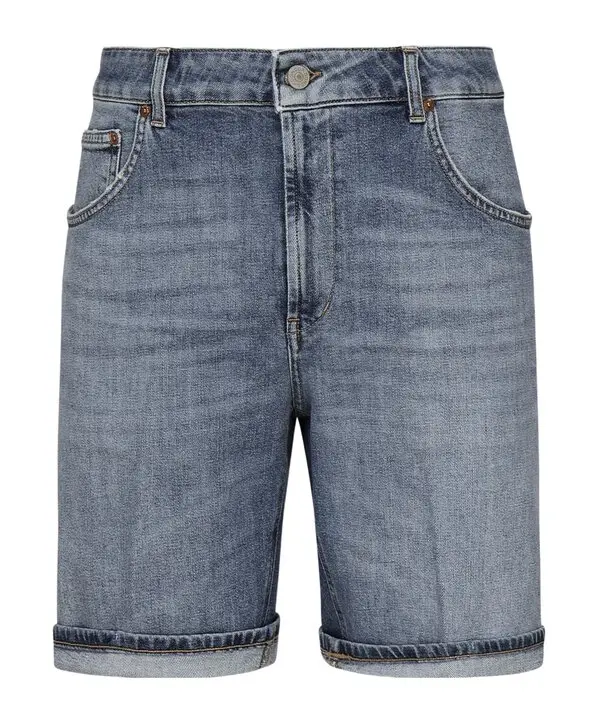 DONDUP Regular Fit Low Waist Denim Shorts - Gray
