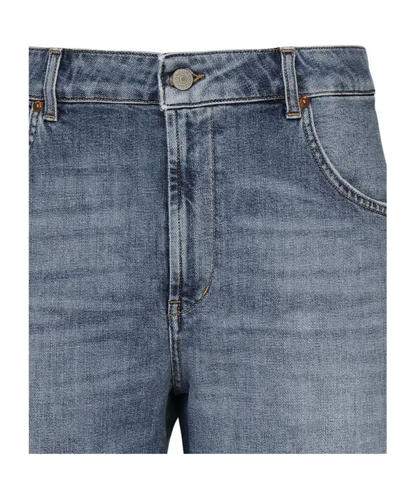 DONDUP Regular Fit Low Waist Denim Shorts - Gray