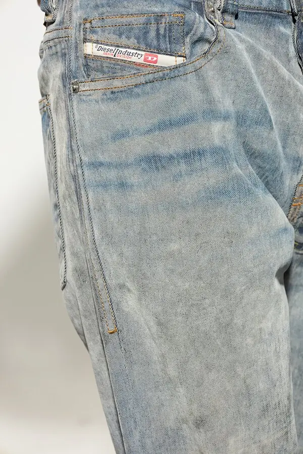 DIESEL® Logo Patch Straight Leg Jeans