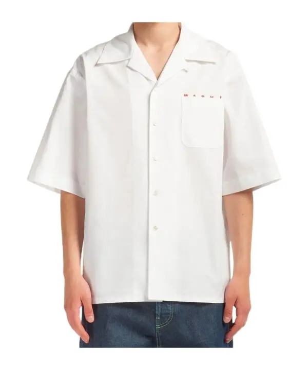 Marni Short-sleeve Logo Printed Shirt - White