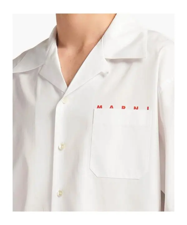 Marni Short-sleeve Logo Printed Shirt - White
