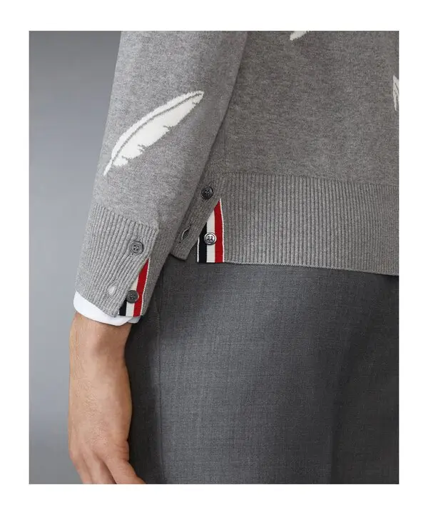 Thom Browne Feather-intarsia Cotton Sweater