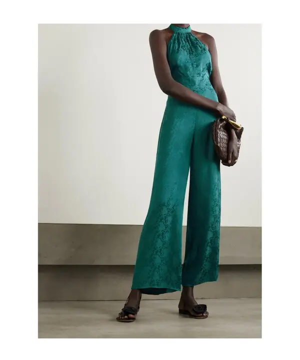 Rixo Halterneck Wide-leg Jumpsuit
