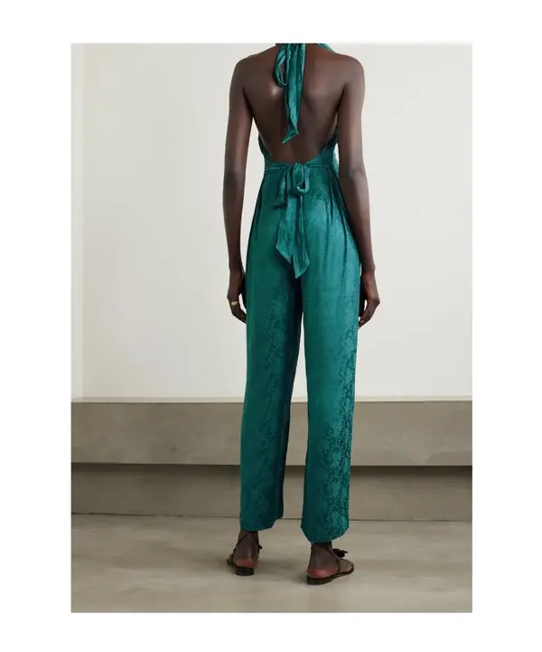 Rixo Halterneck Wide-leg Jumpsuit