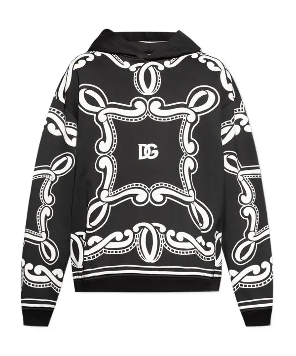 Dolce & Gabbana Bandana Print Drop Shoulder Hoodie