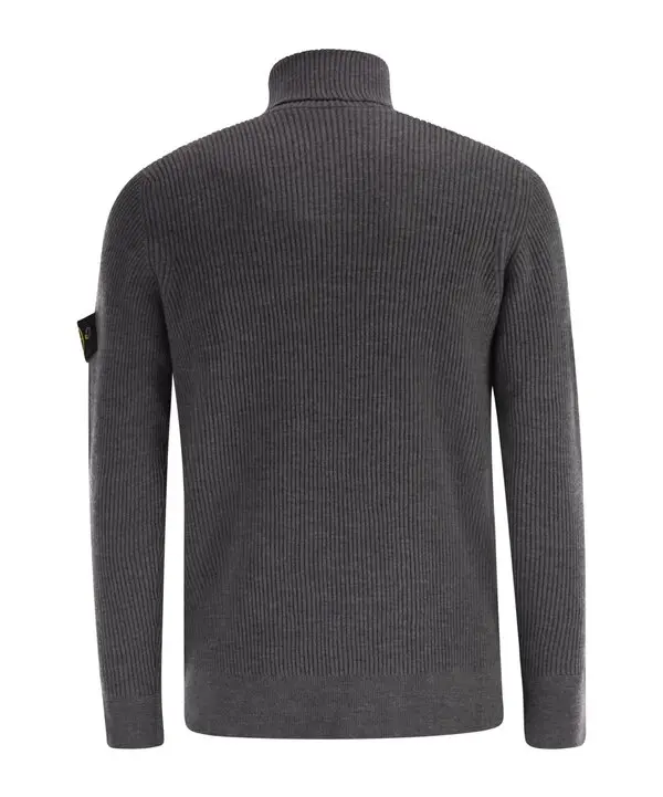 Stone Island Ribbed Turtleneck Sweater - Ash Mixed Color