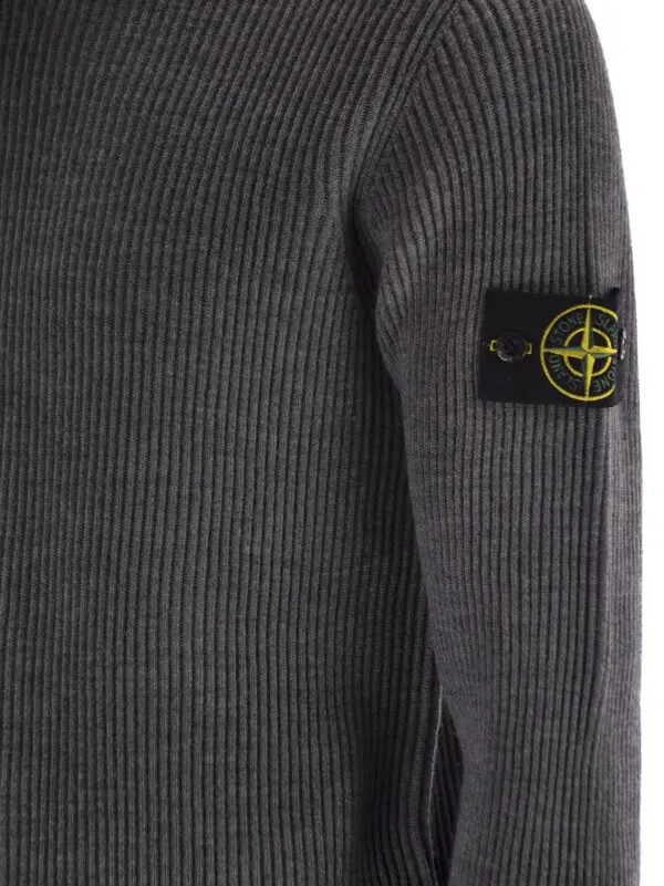 Stone Island Ribbed Turtleneck Sweater - Ash Mixed Color