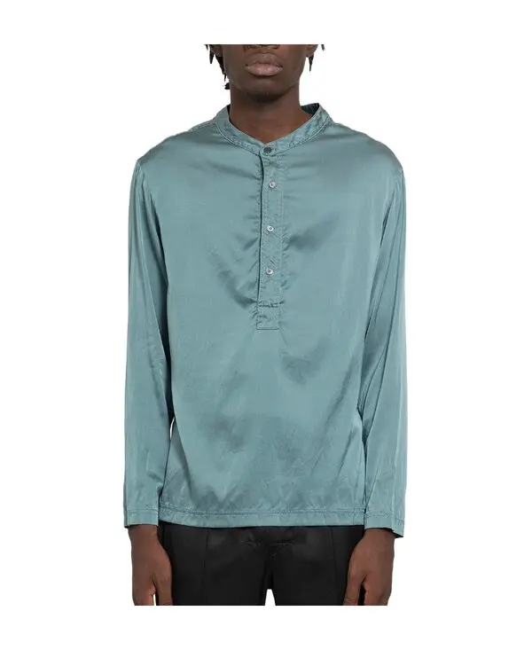 TOM FORD Half-button Silk Shirt - Green