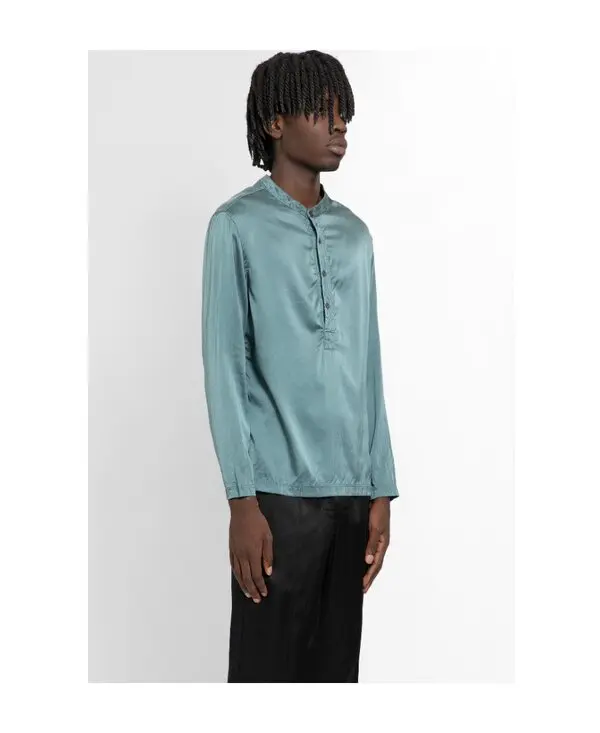 TOM FORD Half-button Silk Shirt - Green