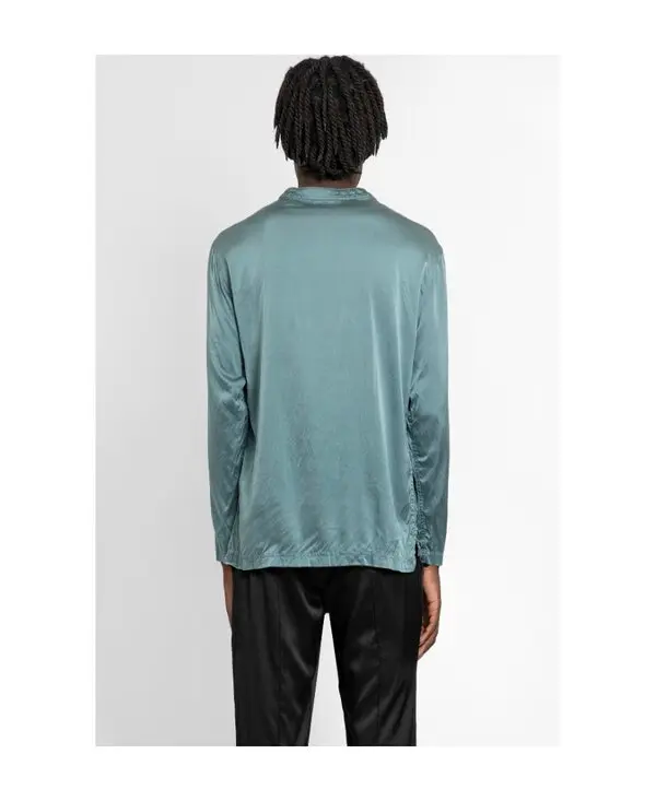 TOM FORD Half-button Silk Shirt - Green