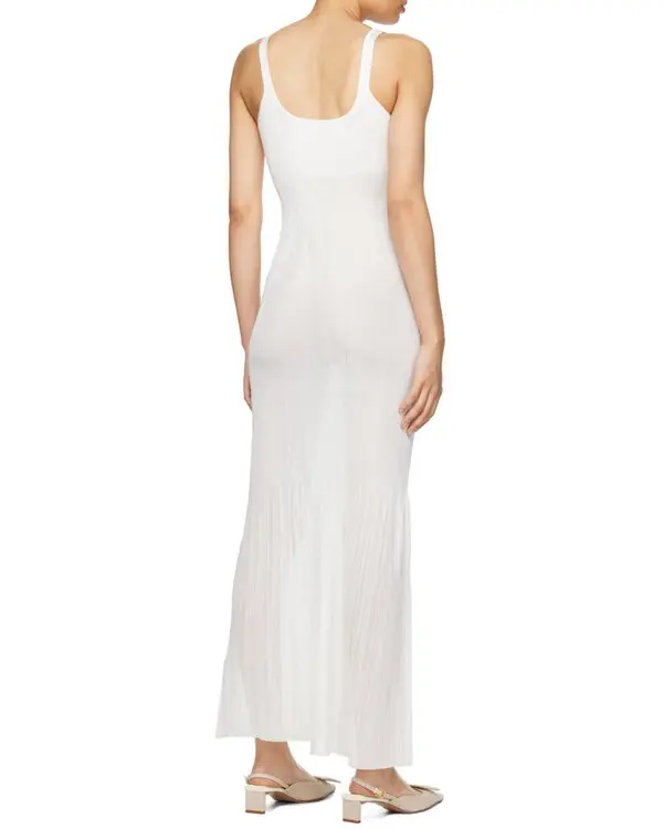 Jacquemus Belted Rib Knit Maxi Dress - White