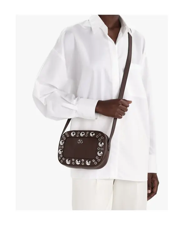 Valentino Garavani Vlogo Signature Zip-up Crossbody Bag - Brown