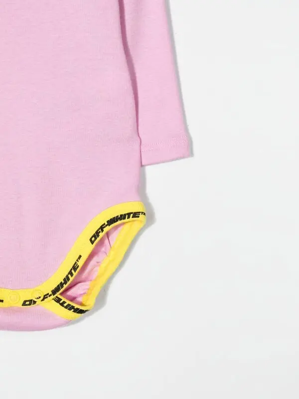 Off-White Logo Trim Long Sleeve Bodysuit