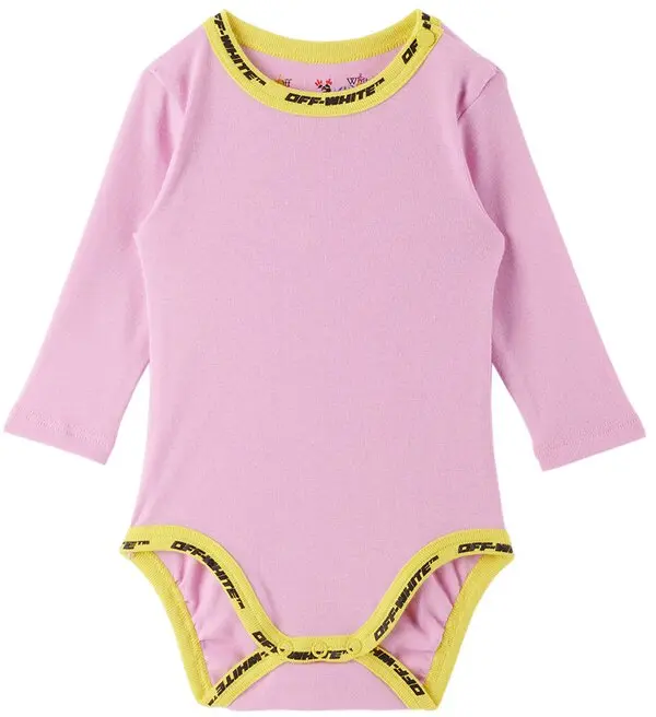 Off-White Logo Trim Long Sleeve Bodysuit