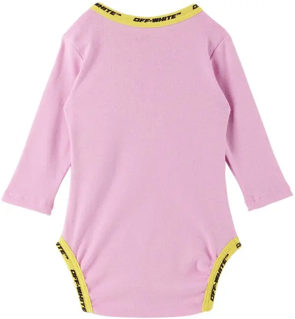 Off-White Logo Trim Long Sleeve Bodysuit
