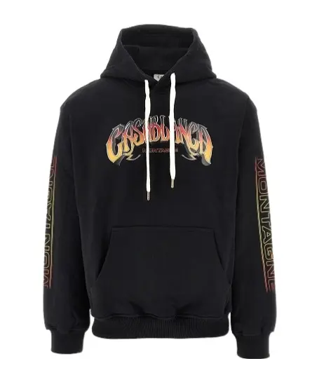 Casablanca Printed Hooded Sweatshirt - Black