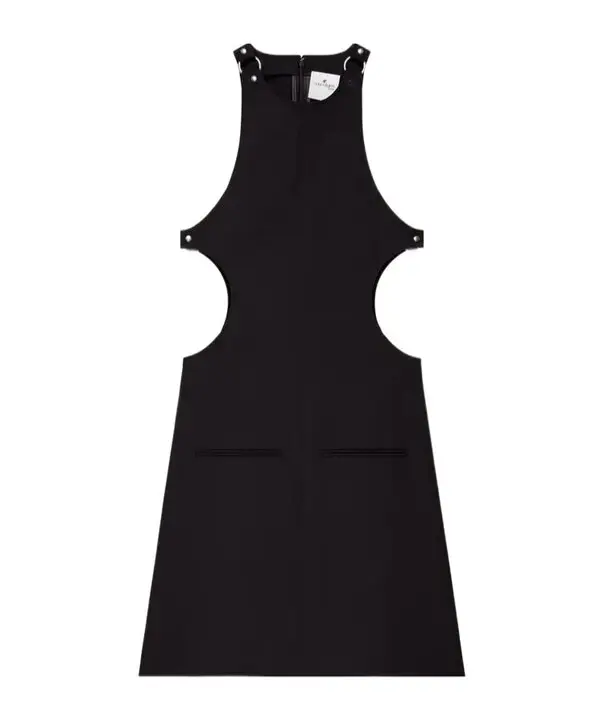 COURREGES Courrèges Buckle Tailored A-line Dress - Black