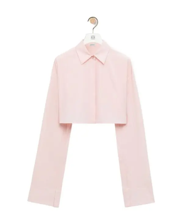 Loewe Cropped Shirt With Classic Lapel - Pink
