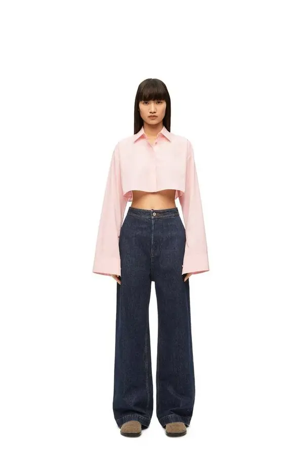Loewe Cropped Shirt With Classic Lapel - Pink