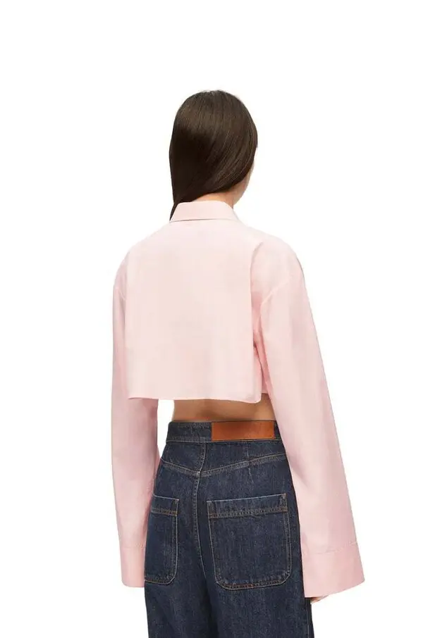 Loewe Cropped Shirt With Classic Lapel - Pink