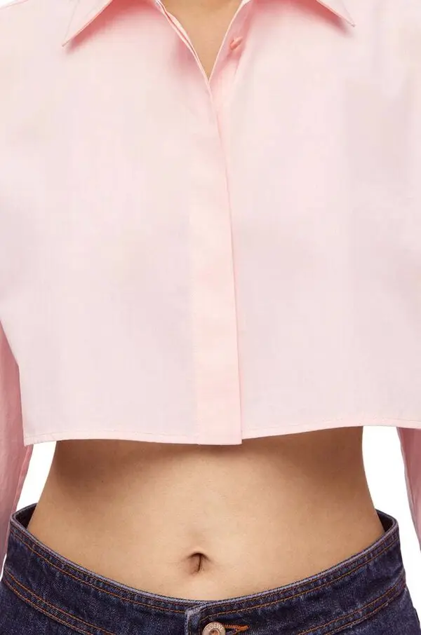 Loewe Cropped Shirt With Classic Lapel - Pink