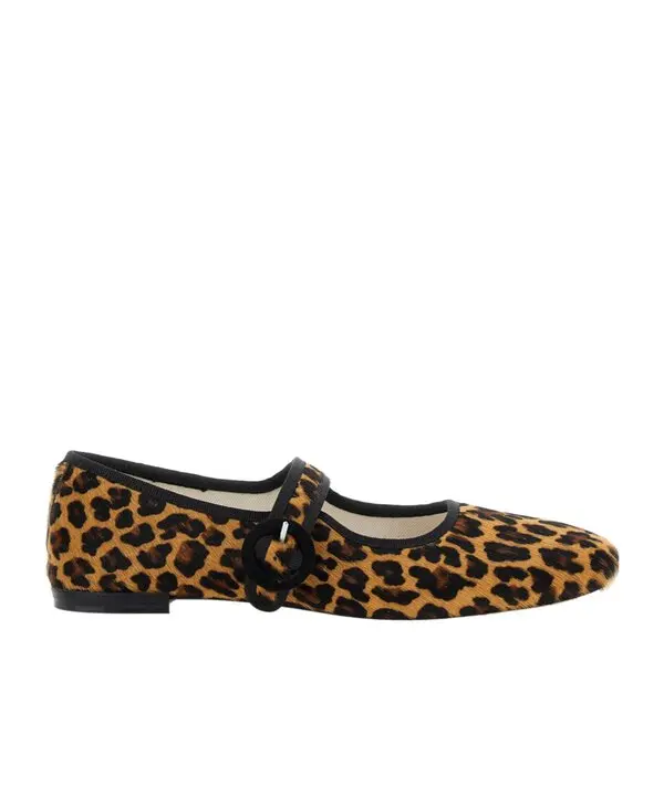 Repetto Leopard Printed Mary Jane Flats - Black