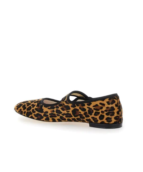 Repetto Leopard Printed Mary Jane Flats - Black