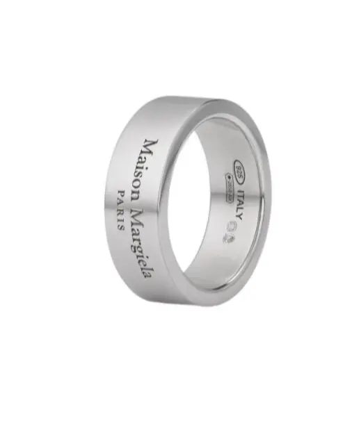 MAISON MARGIELA Logo Wide Band Ring - Silver