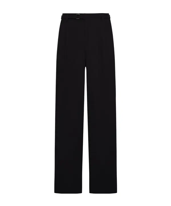 Giorgio Armani Belted Pleated Trousers - Black
