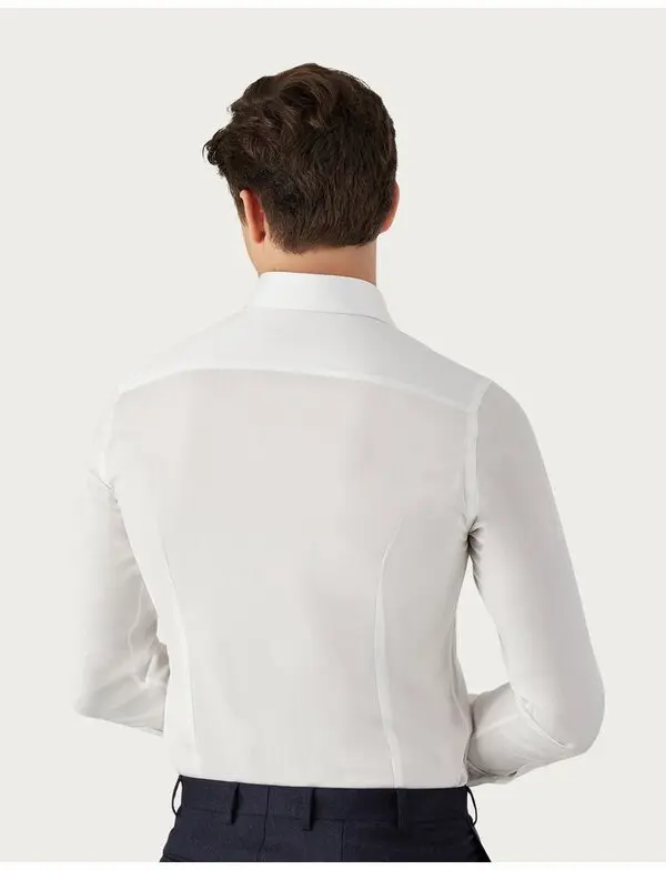 Canali Plain Long Sleeve Shirt - White