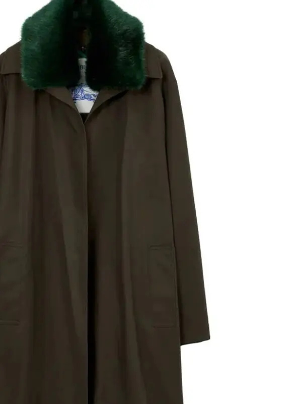 Burberry Shearling Belted Long-sleeved Trench Coat