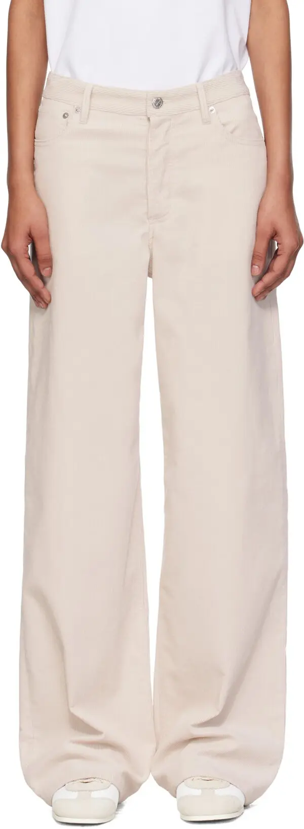 A.p.c. Beige Corduroy Straight Leg Trousers - Pink