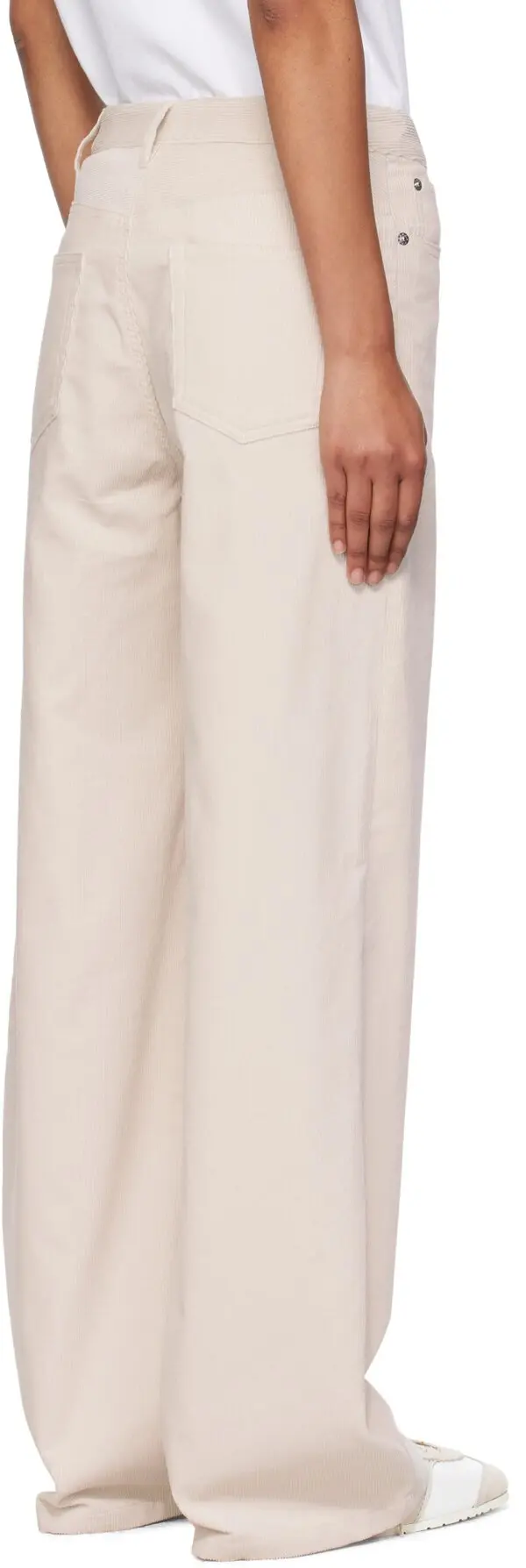 A.p.c. Beige Corduroy Straight Leg Trousers - Pink