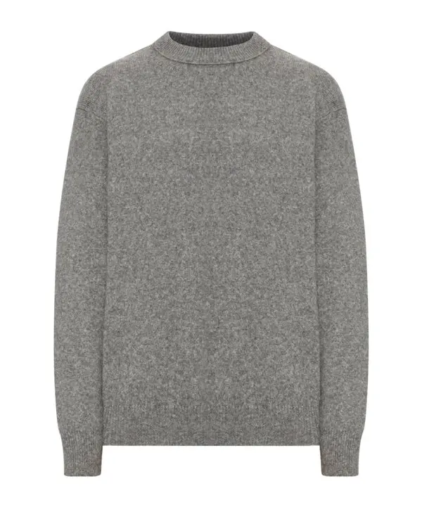 ROBERTO COLLINA Ribbed Crew Neck Sweater - Gray
