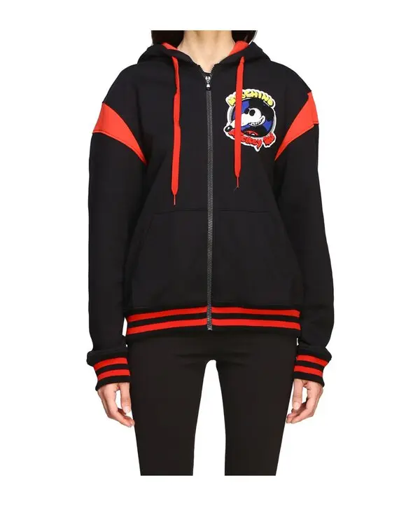 Moschino Long-sleeve Zip-up Hoodie With Drawstring Hood