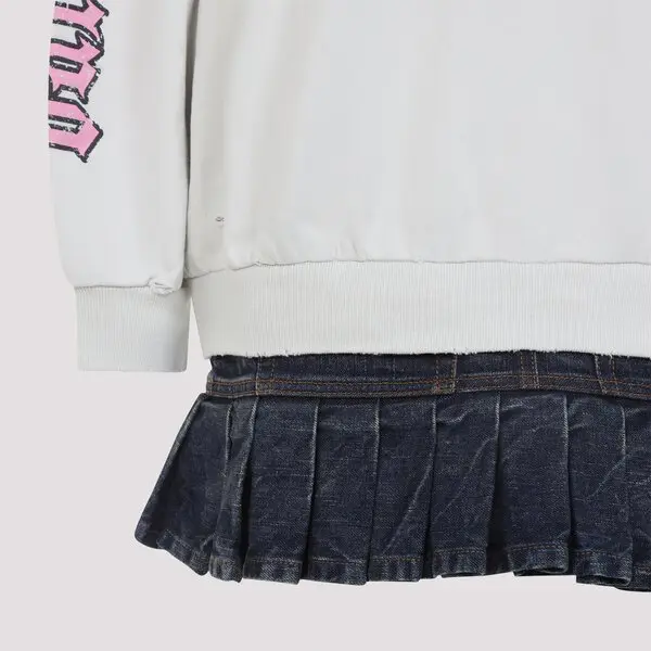 Balenciaga Logo Printed Sweatshirt Dress - White