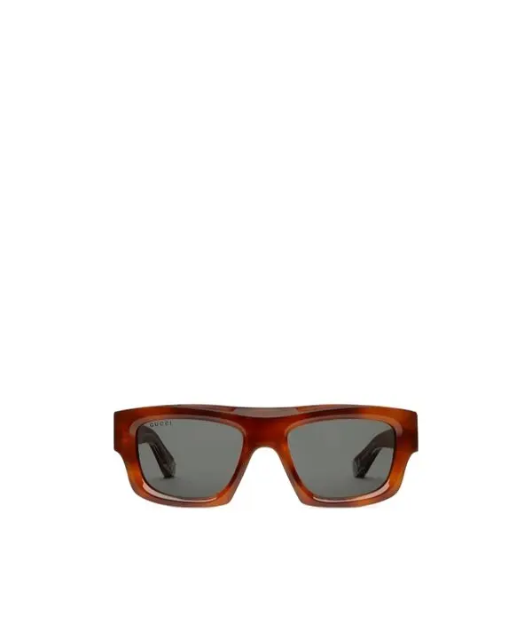 Gucci Rectangular Frame Sunglasses - Shiny Brown