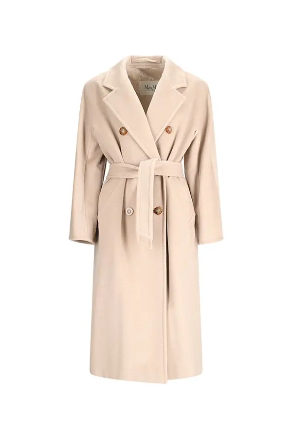 Max Mara Madame Belted Double-breasted Coat - Sand-colored