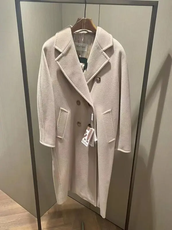 Max Mara Madame Belted Double-breasted Coat - Sand-colored