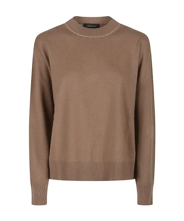 Fabiana Filippi Crewneck Knitted Jumper - Brown