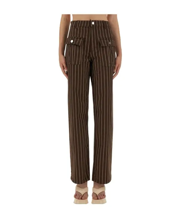 Baum Und Pferdgarten Pinstriped Wide Leg Jeans - Black