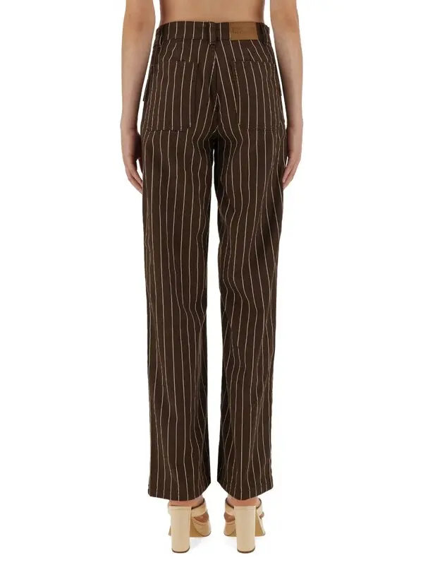 Baum Und Pferdgarten Pinstriped Wide Leg Jeans - Black