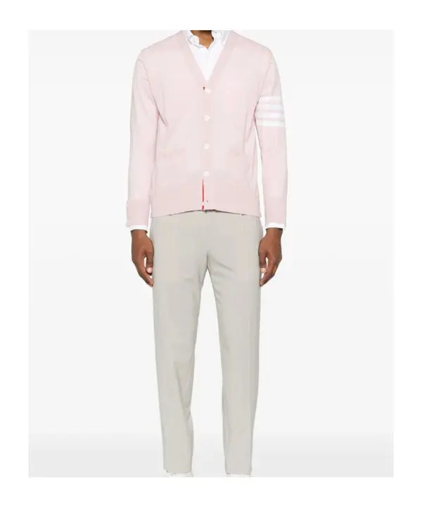 Thom Browne 4-bar V-neck Knitted Cardigan