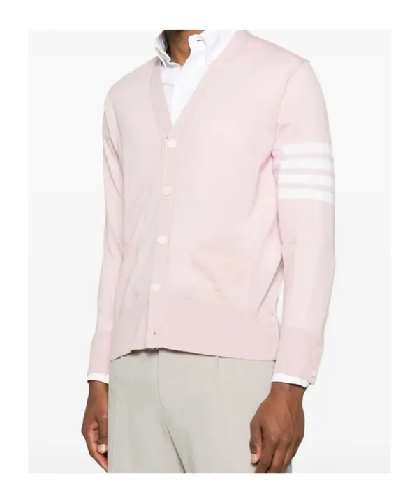 Thom Browne 4-bar V-neck Knitted Cardigan